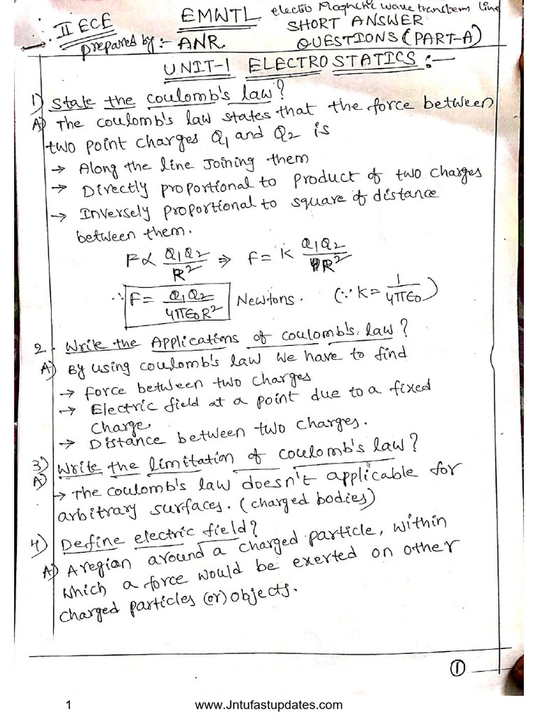 EMTL-UNIT 1 short answers | PDF