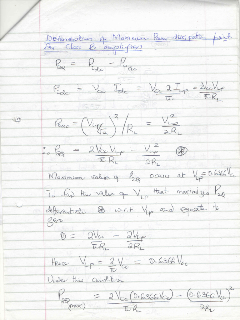 Solved Problems Class B Amplifiers | PDF