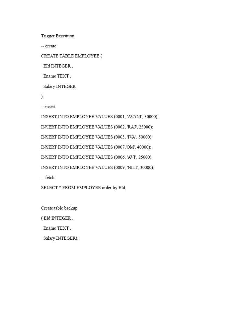 Trigger Execution | PDF