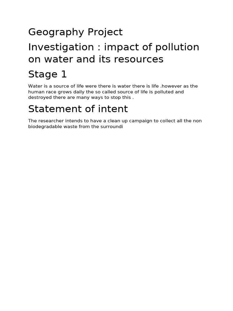 Pollution's Impact on Water Resources | PDF