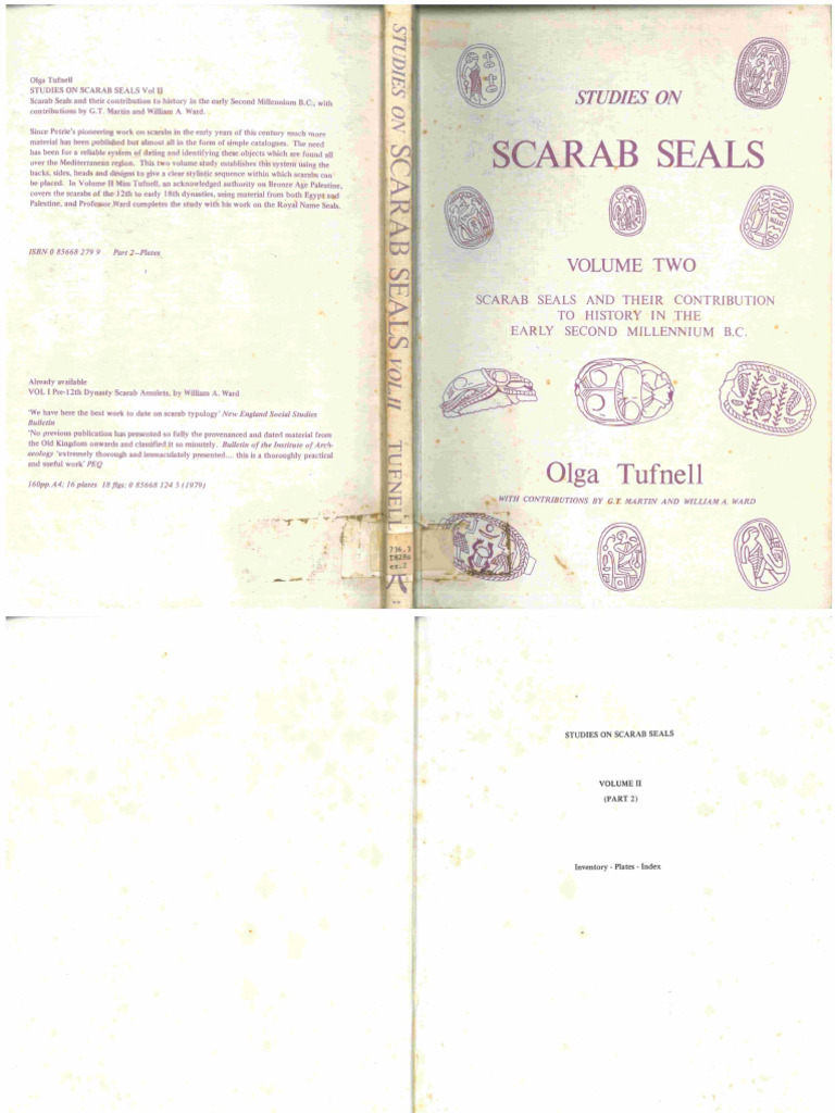 Olga Tufnell - Scarab Sealsand Their Contribution To History in The Second Millennium B.C. II ...