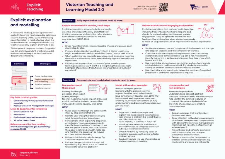 Explicit Teaching in VTLM 2.0 | PDF | Learning | Human Communication
