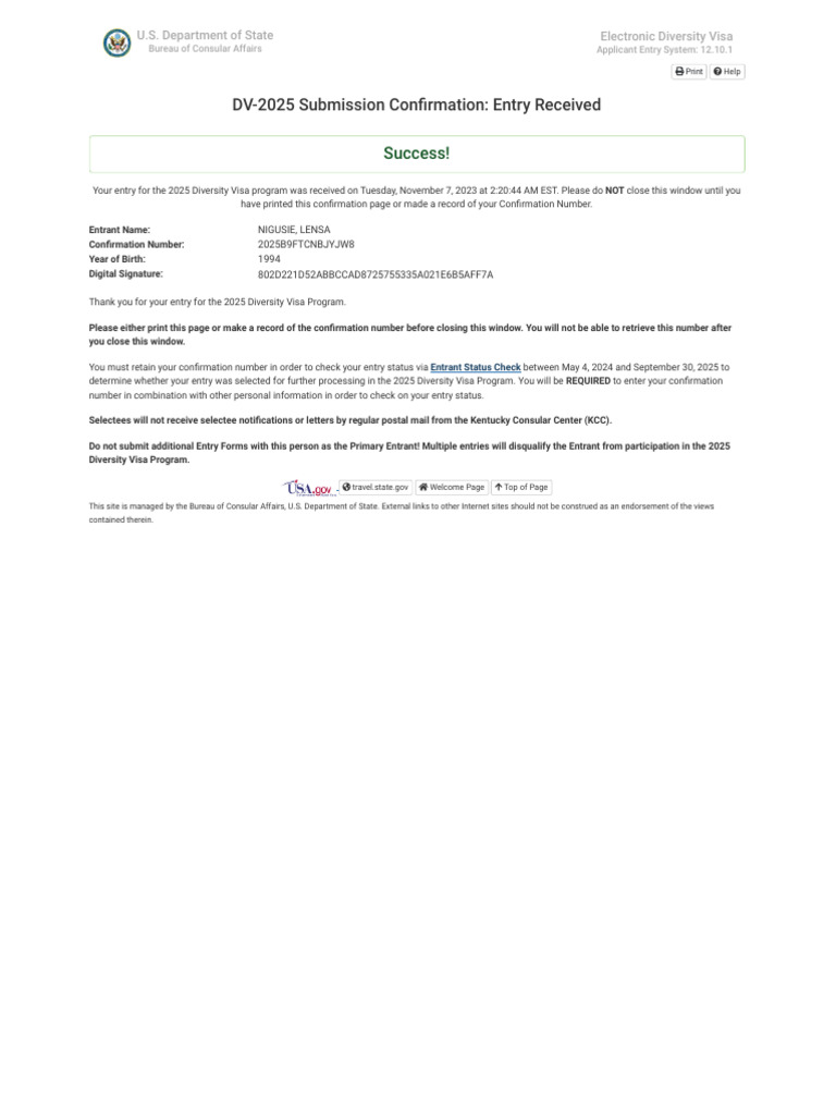 Electronic Diversity Visa Program | PDF | Travel Visa | Immigration Law