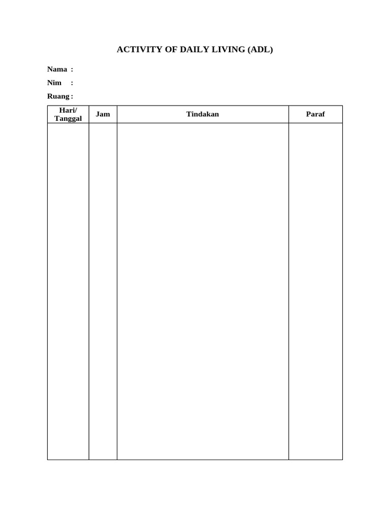 Activity of Daily Living (Adl) | PDF