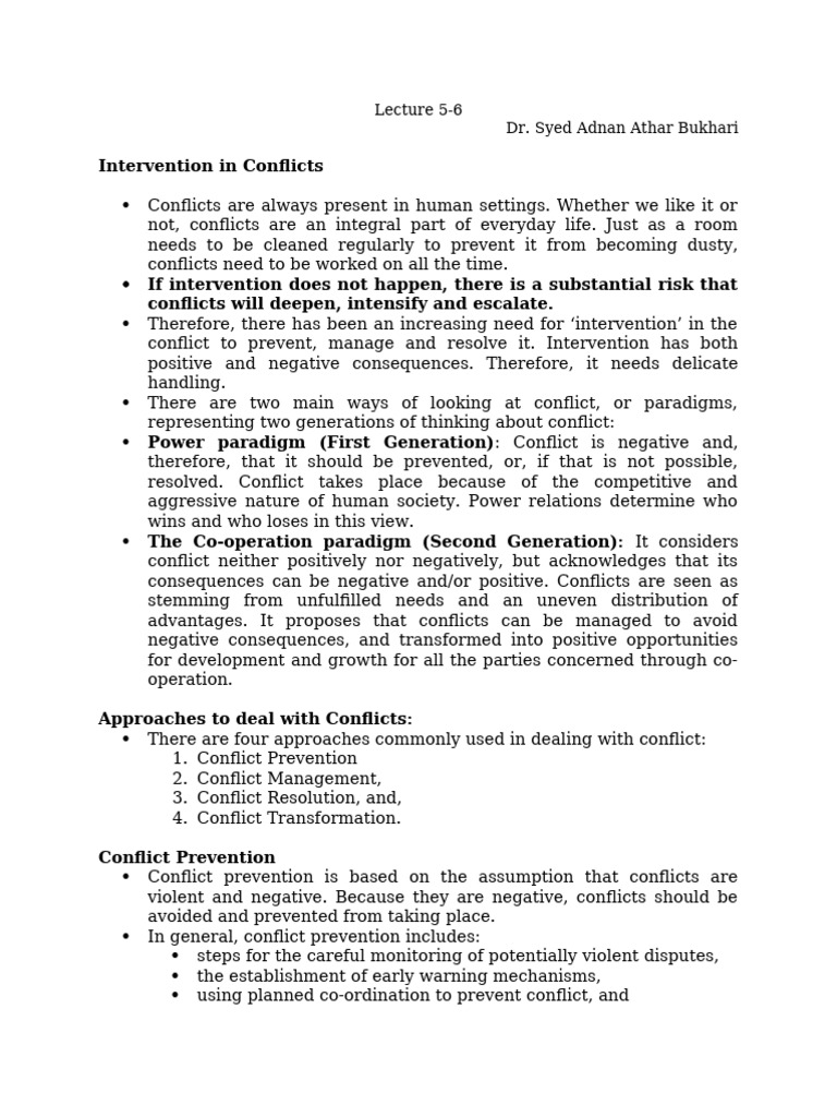 Conflict Resolution Lecture 5 | PDF | United Nations | International ...