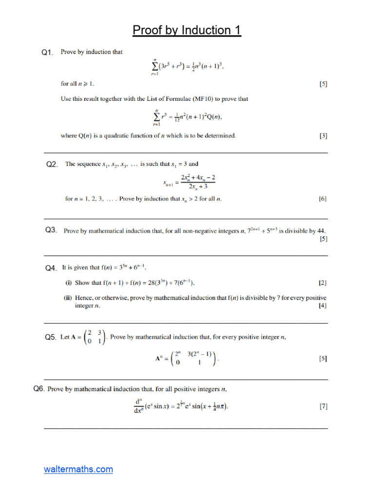 Proof by Induction 1 1 | PDF