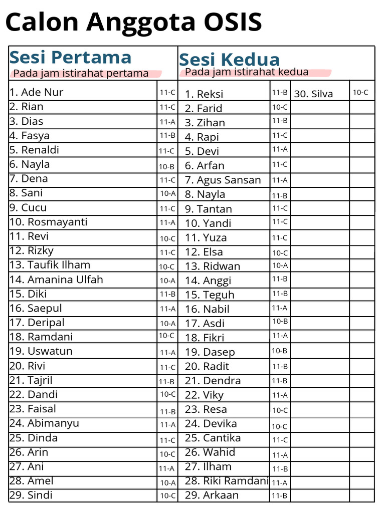 Calon OSIS 2025 | PDF