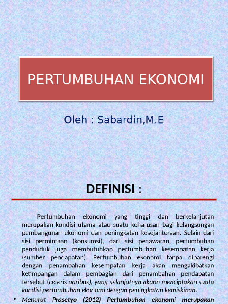 Pertumbuhan Ekonomi | PDF
