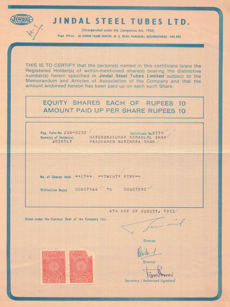 Jindal Steel Tubes | PDF