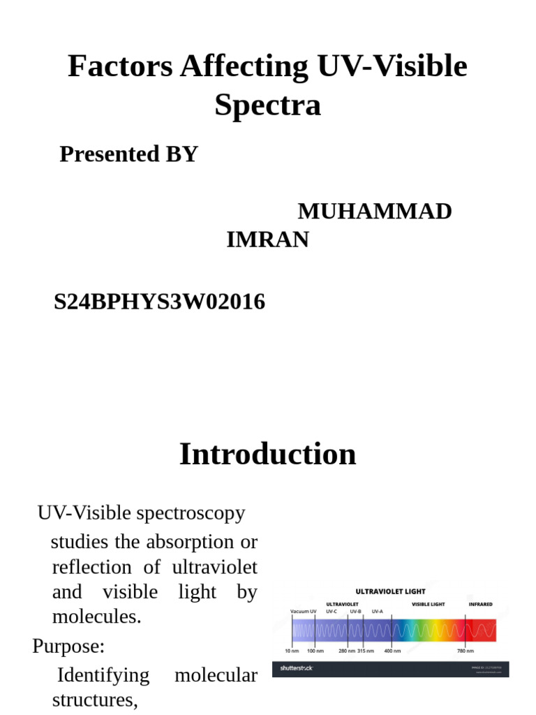 Factors Influencing UV-Visible Spectra | PDF