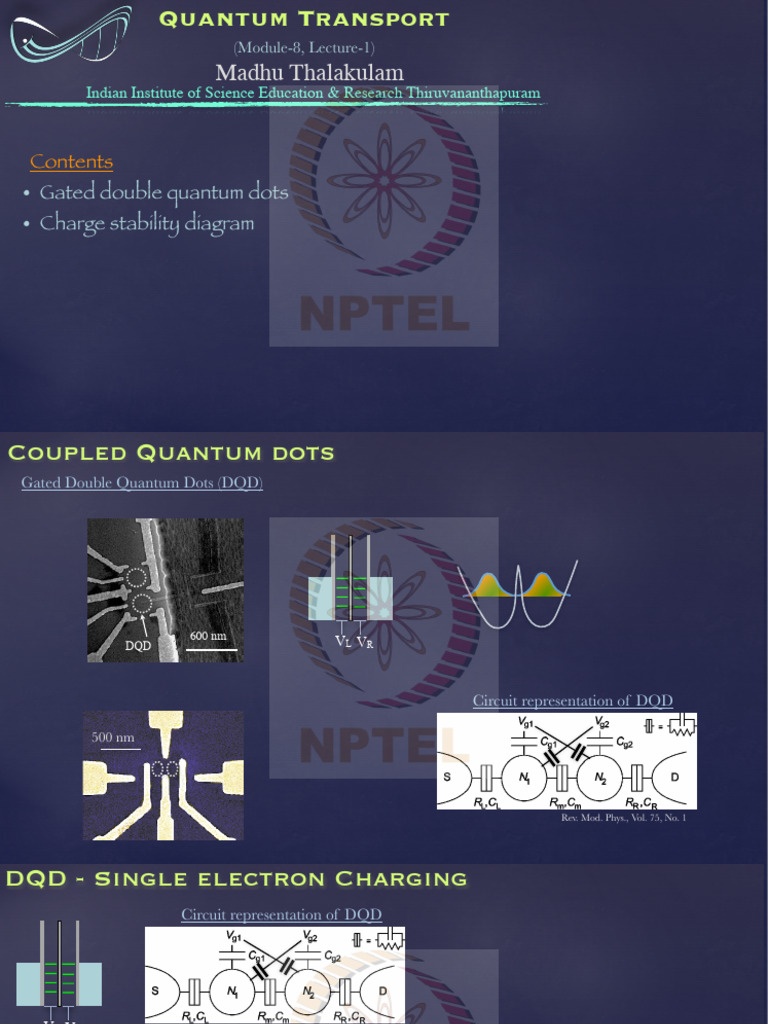 Quantum Transport in Double Quantum Dots | PDF | Capacitance | Capacitor
