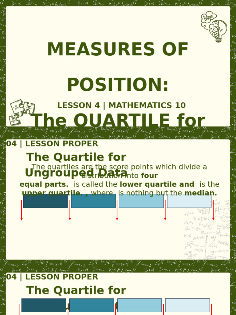 04 Measures of Position Quartile Ungrouped | PDF | Quartile | Interpolation