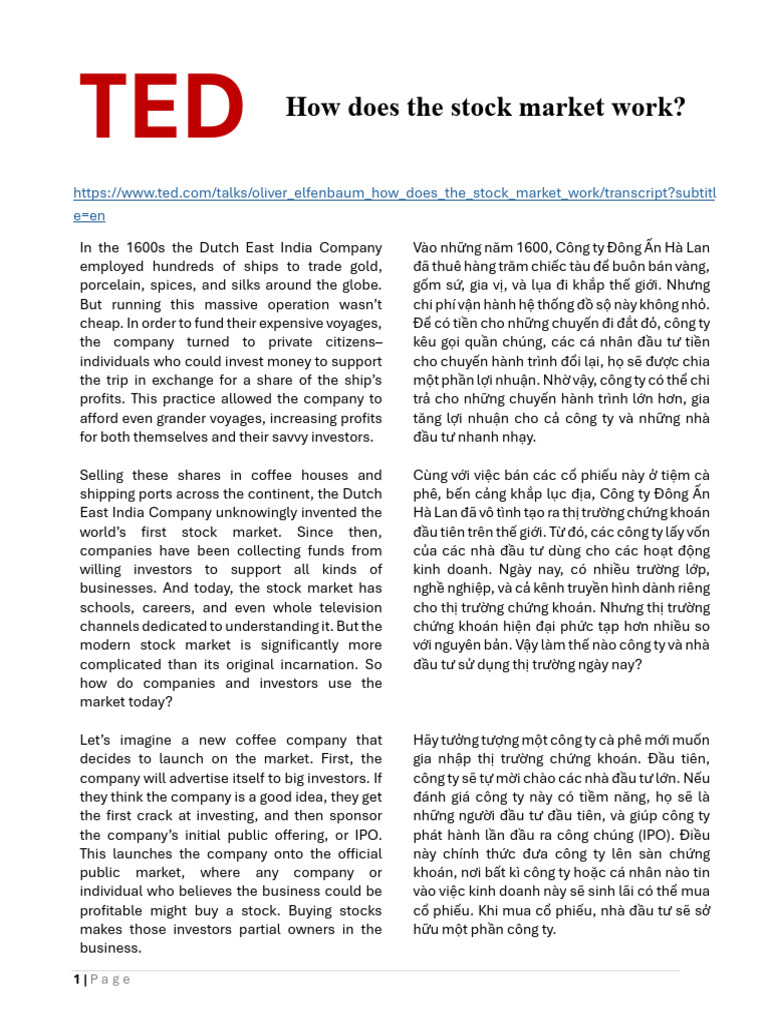 How does the stock market work | PDF