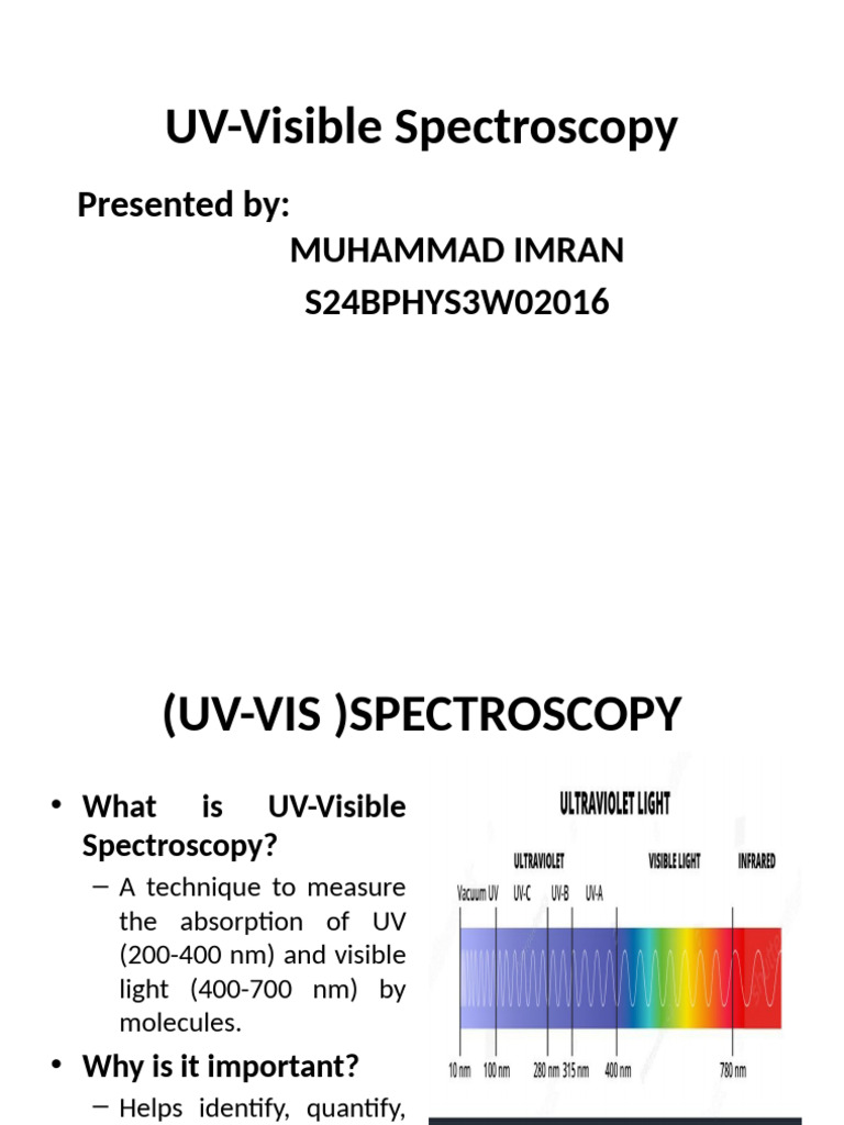 UV-Visible Spectros | PDF | Ultraviolet–Visible Spectroscopy | Spectrophotometry