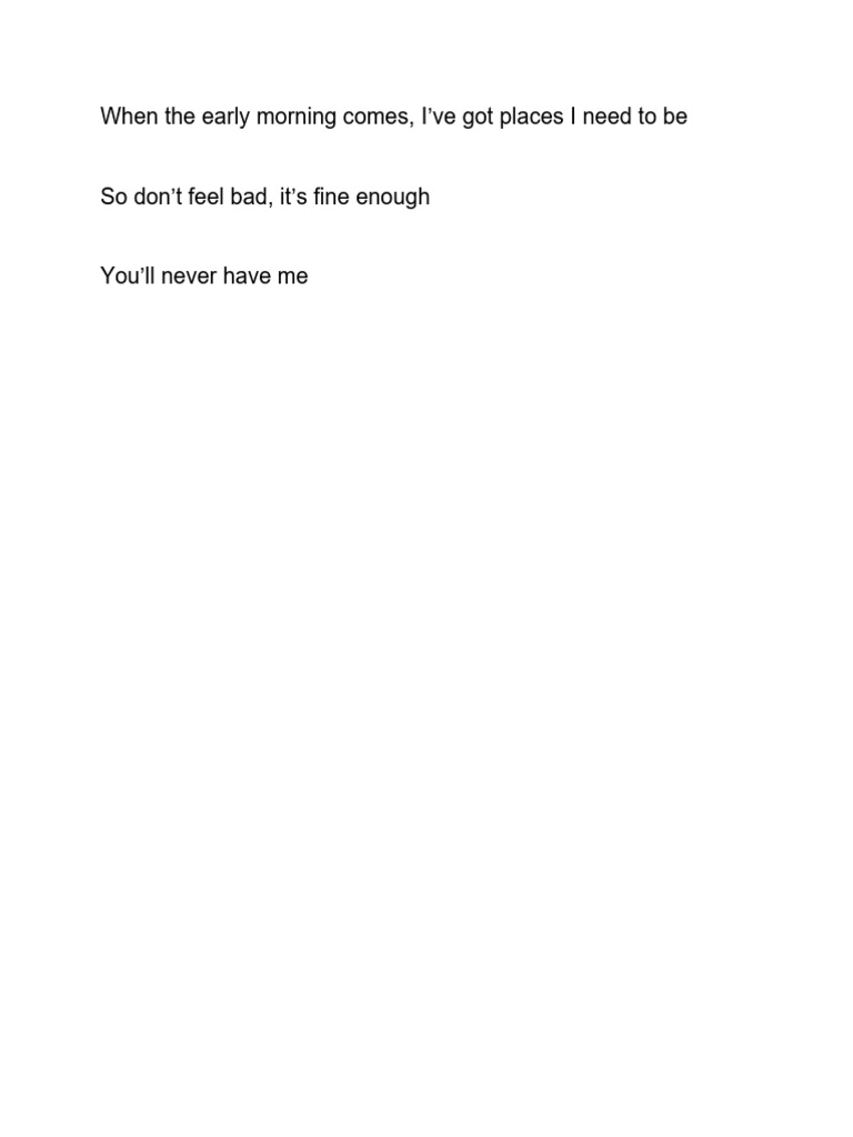 Morning Comes Lyrics | PDF