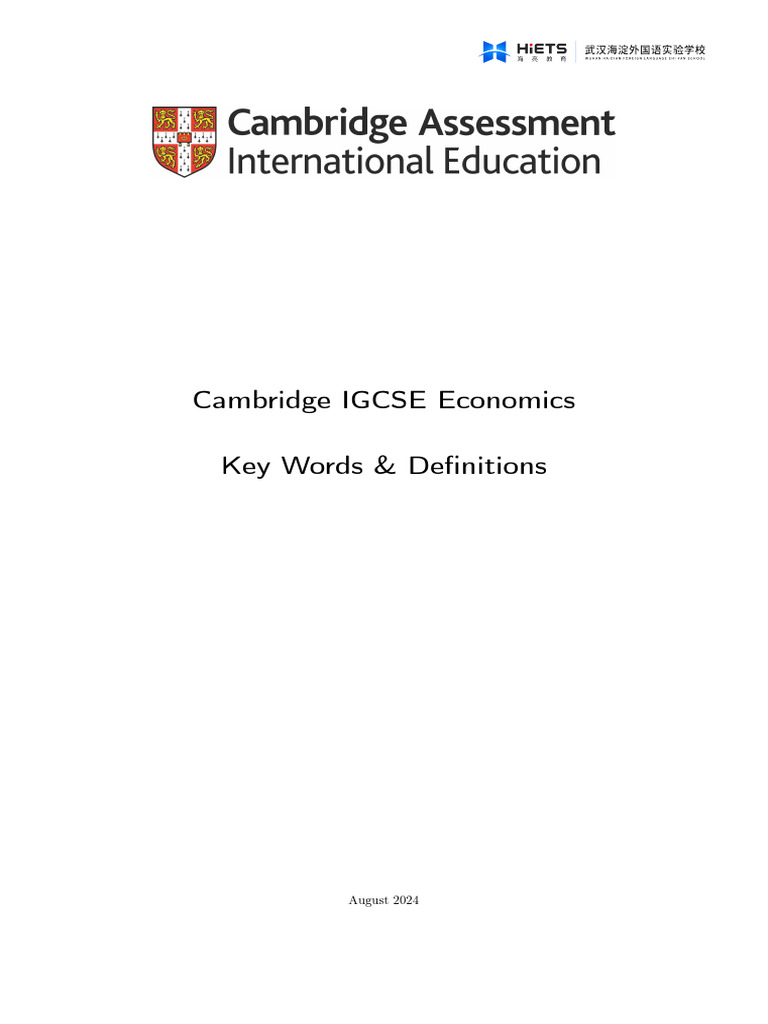 Key Words & Definitions | PDF | Price Elasticity Of Demand | Fiscal Policy