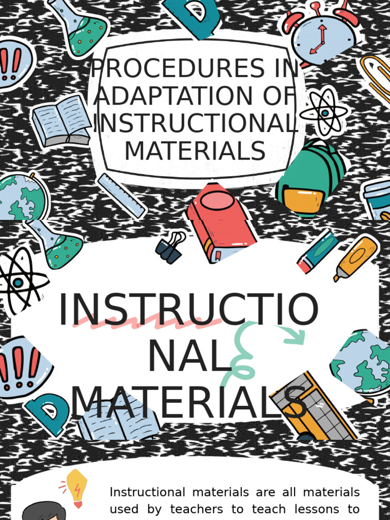 Procedures in Adaptation of Instructional Materials | PDF