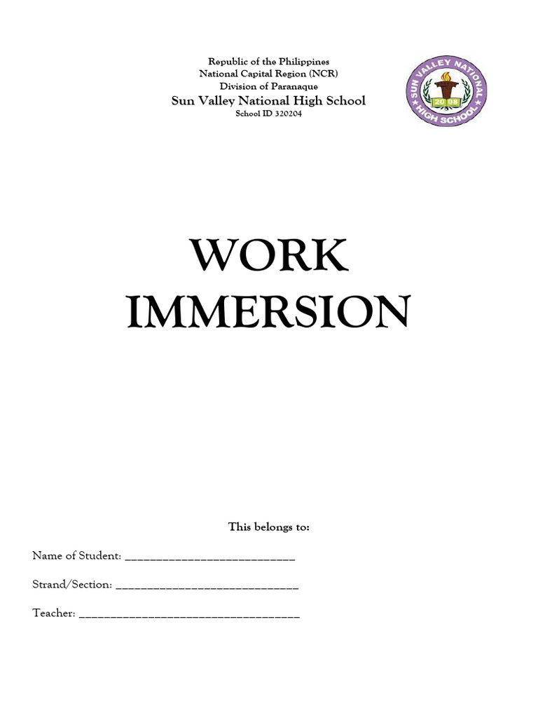 Reference Book Work Immersion | PDF | Teachers | Business