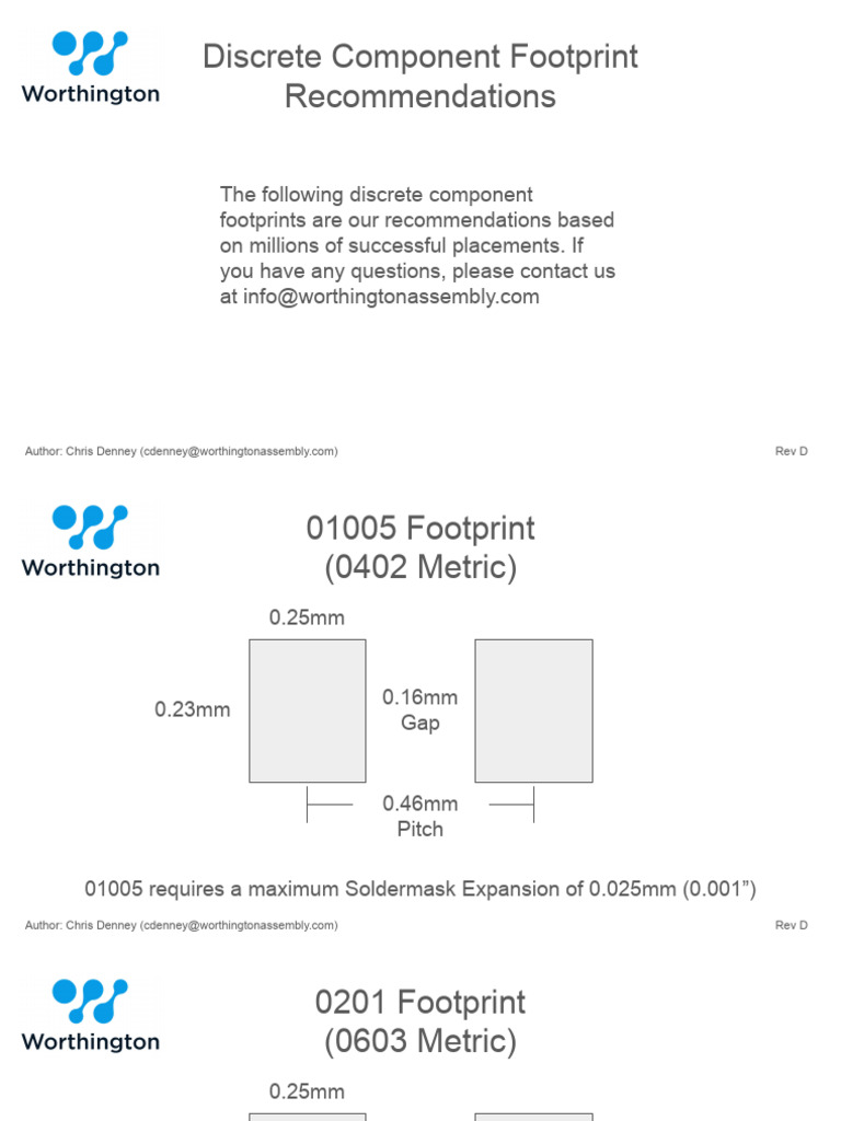 Discrete Component Footprints Rev D | PDF
