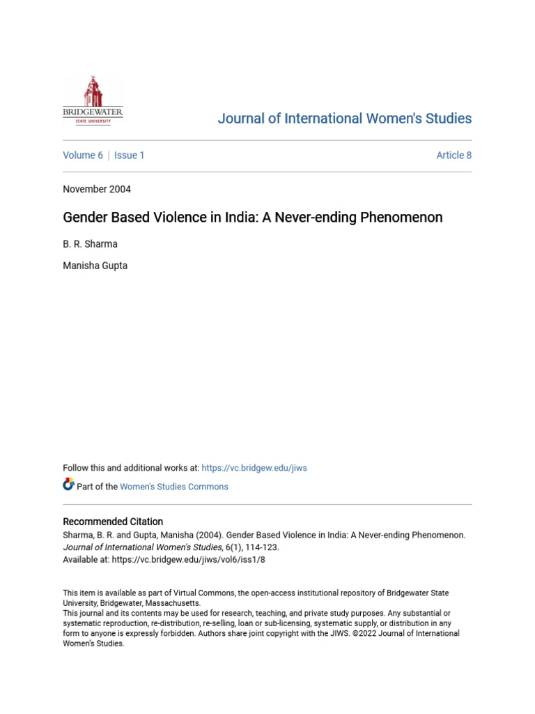 Gender Based Violence in India | PDF | Violence Against Women | Violence