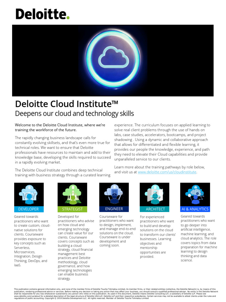 Us Cons Deloitte Cloud Institute | PDF | Learning | Artificial Intelligence