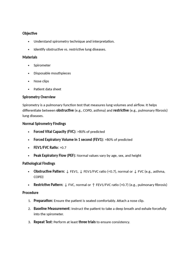 Spirometry | PDF