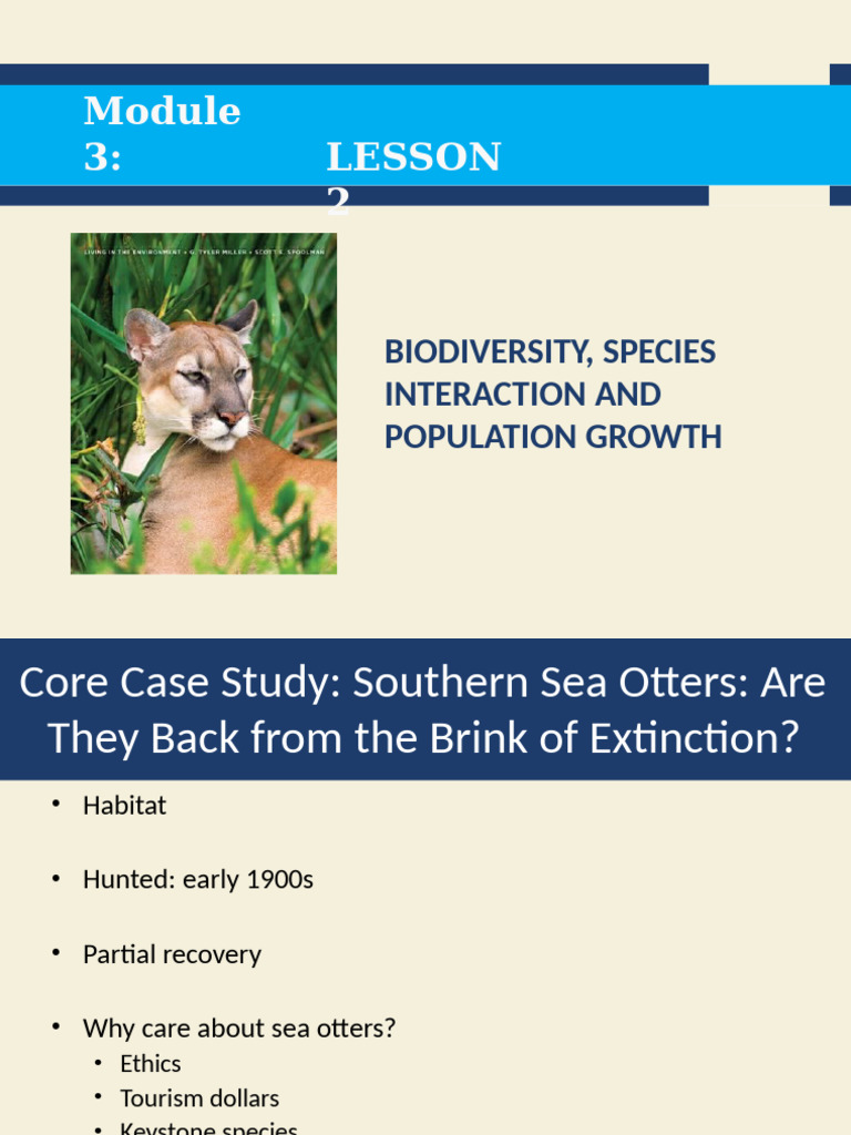 Module 3 Lesson 2 Biodiversity and Species Interaction | PDF | Predation | Ecological Niche