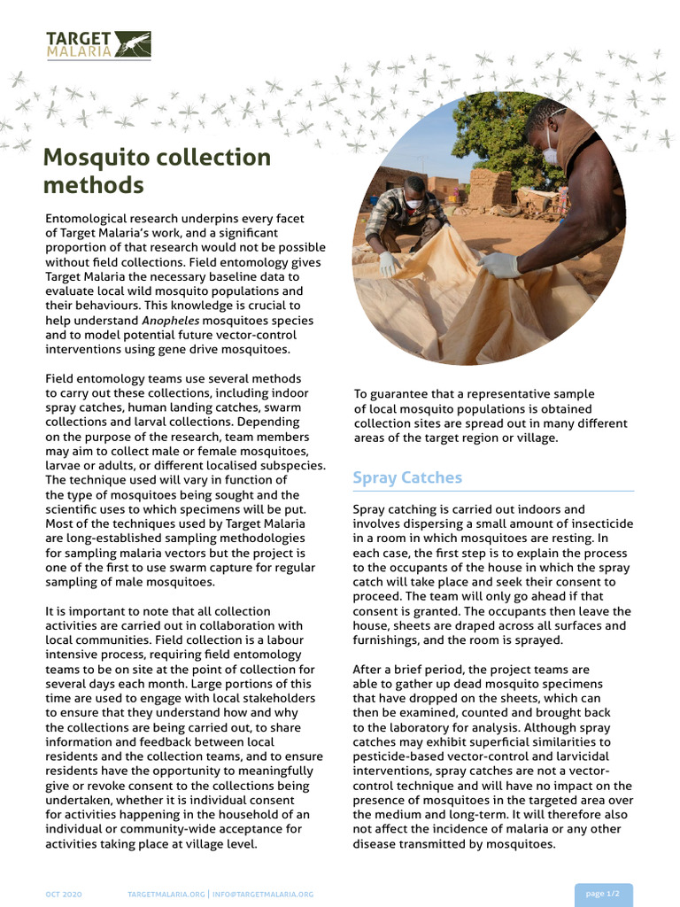 Entomology FS en Mosquito-Collection-Methods Oct20 | PDF | Malaria ...