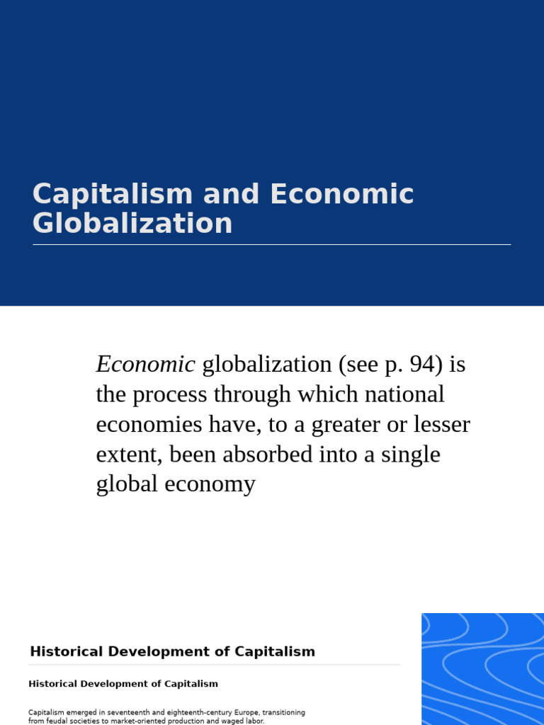 Capitalism, Economic Globalization | PDF | Capitalism | World Systems ...