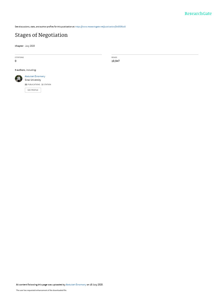 Stages of Negotiation Process Explained | PDF | Negotiation | Goal