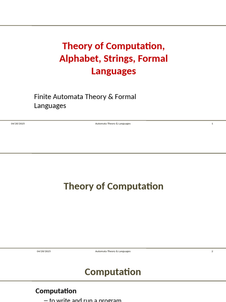 Mbsoomro 1638 3460 2 Lecture-02 | PDF | Theory Of Computation | Automata Theory