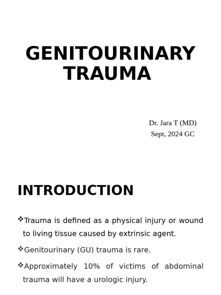 Genitourinary Trauma | PDF | Kidney | Urology