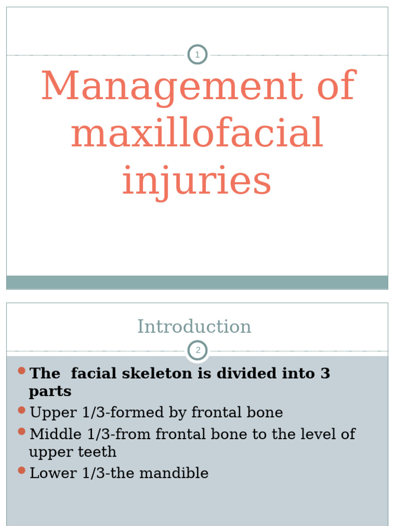 Managegement of Maxillofacial Injuries | PDF | Medical Specialties