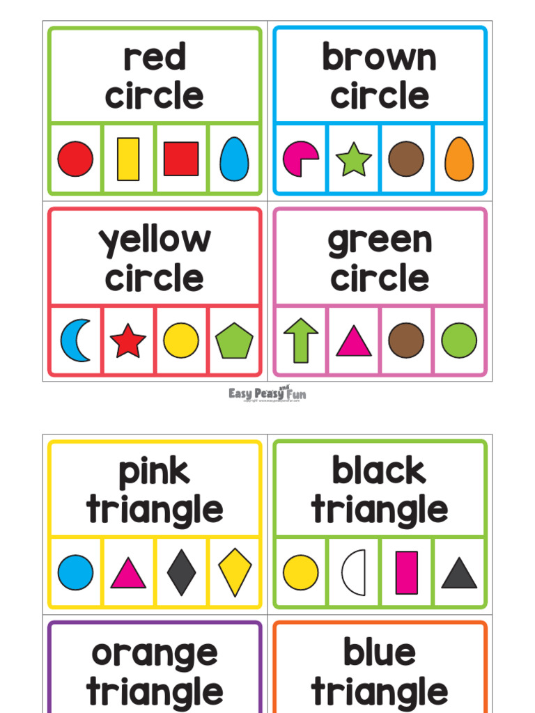 Shapes Reading Comprehension Clip Cards | PDF | Geometry | Geometric Shapes