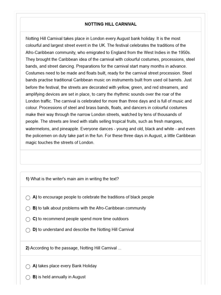 Pet Reading Part 4 Use of English - Englishrevealed | PDF | Carnival ...
