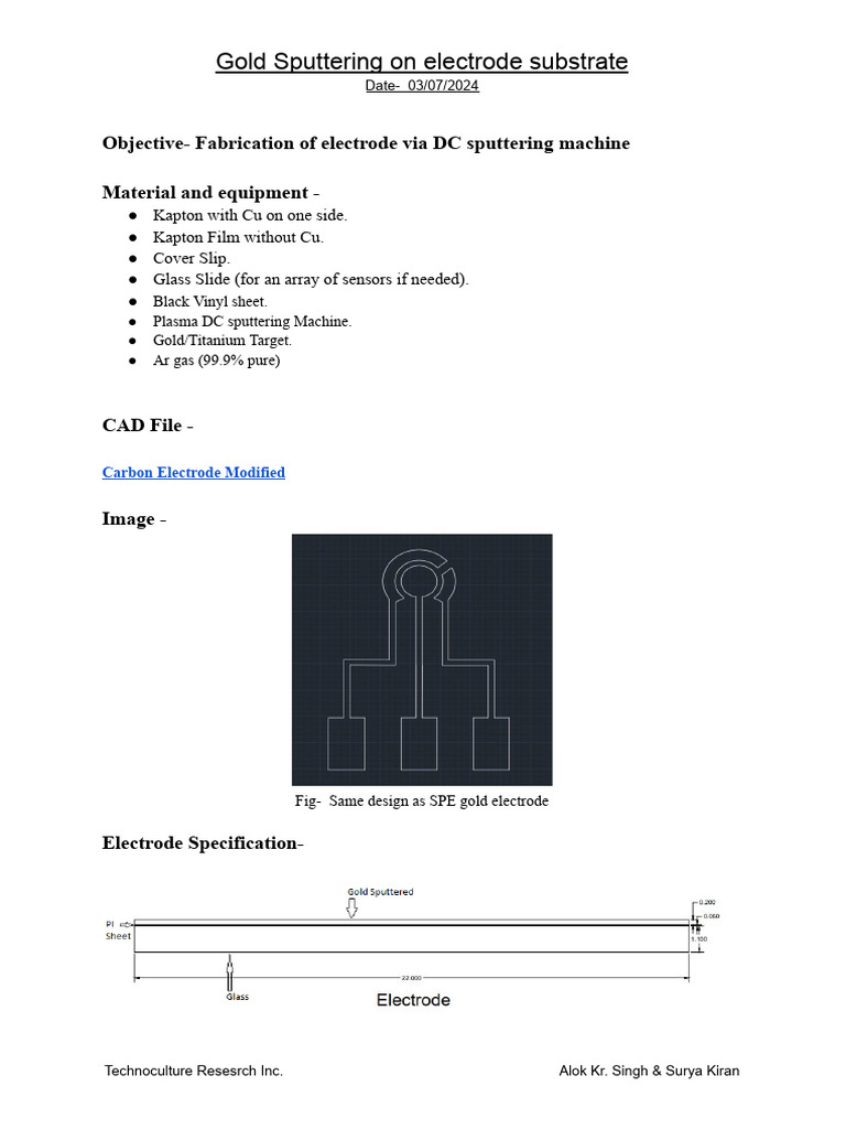 Gold and Titanium Sputtering On Electrode Substrate | PDF | Sputtering ...