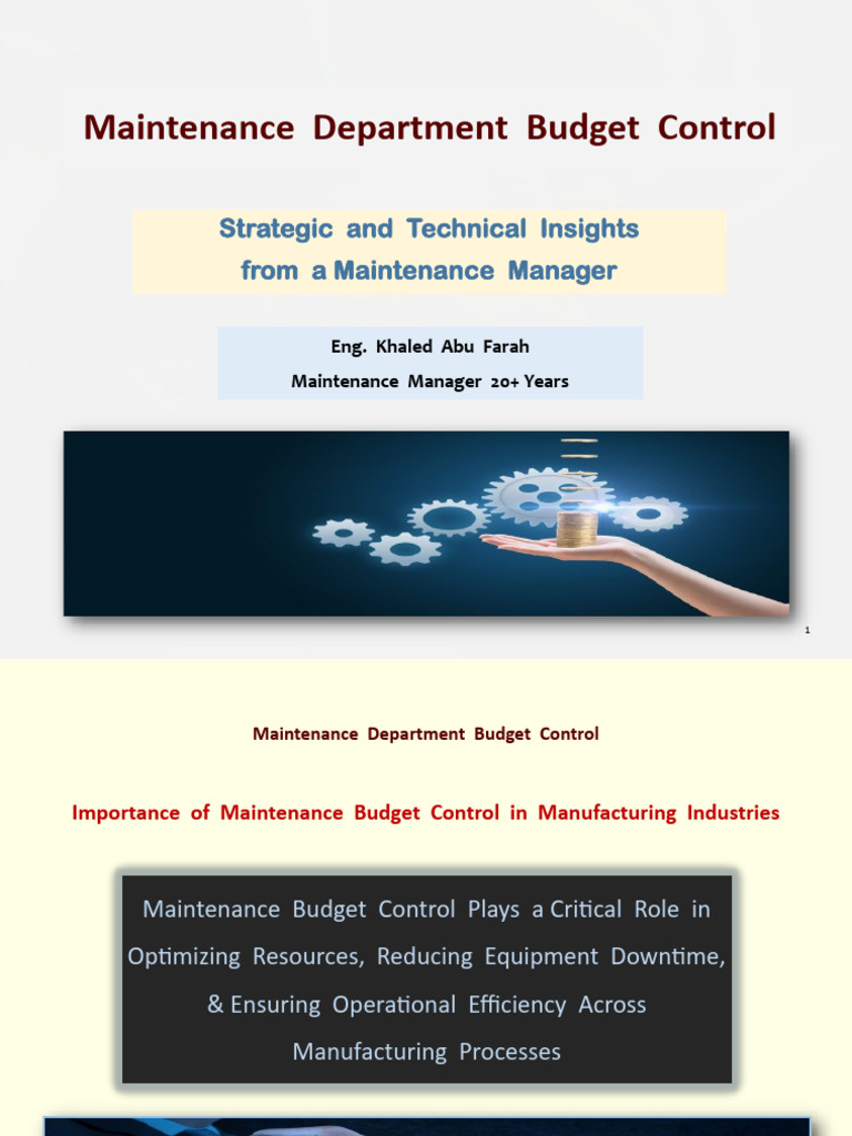 Maintenance Budget Control Strategies | PDF | Economies | Business