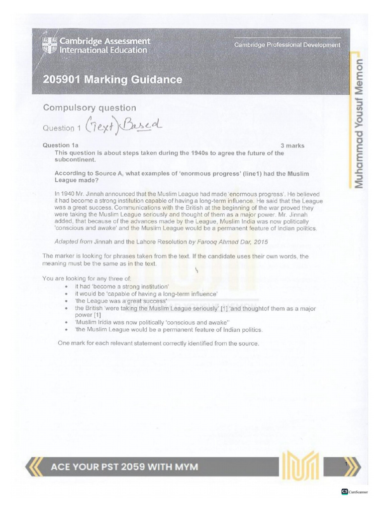 Marking Guidance + Scripts of History-00001 | PDF