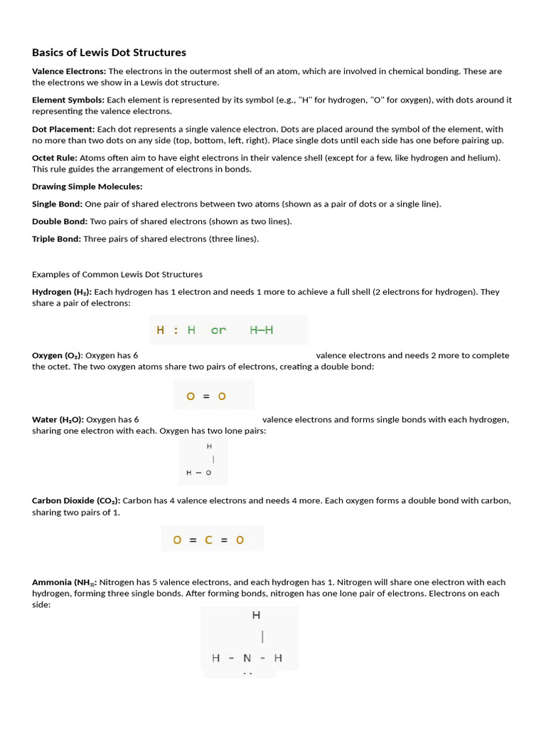 Basics of Lewis Dot Structures | PDF