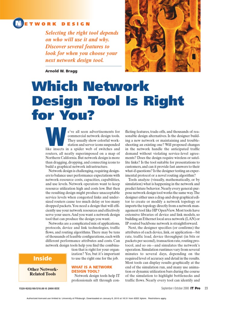 Network Design Tools | PDF | Simulation | Computer Network