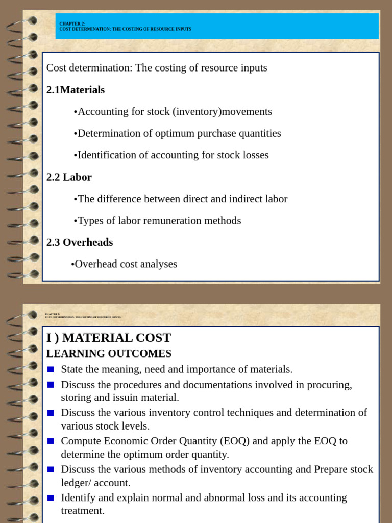 CH 2-Cost I CH 2 THE COSTING OF RESOURCE INPUTS dt-2024-11-08 12-14-20 ...