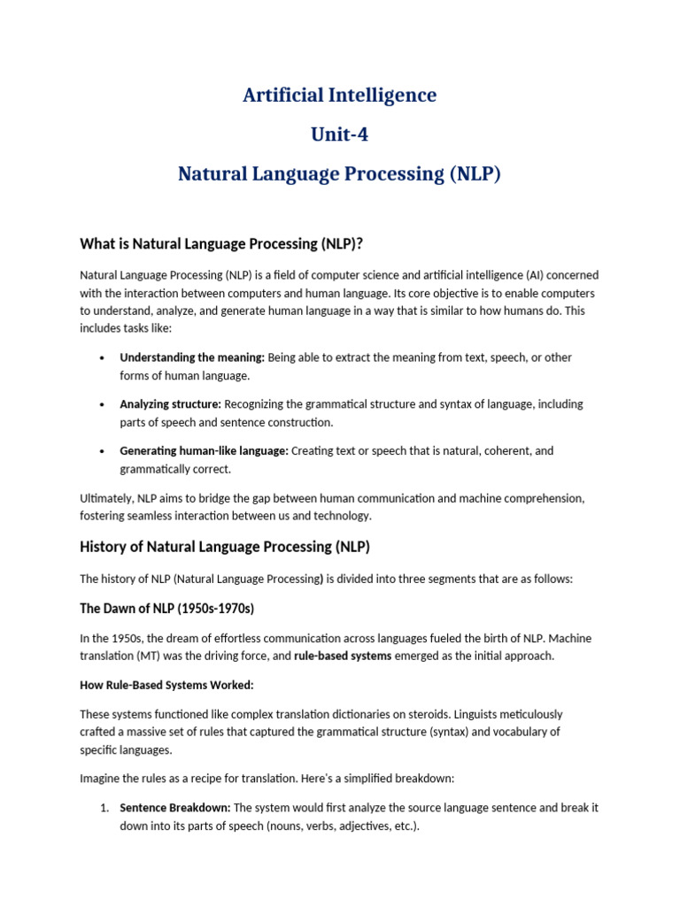Artificial Intelligence-UNIT-4 | PDF | Parsing | Syntax