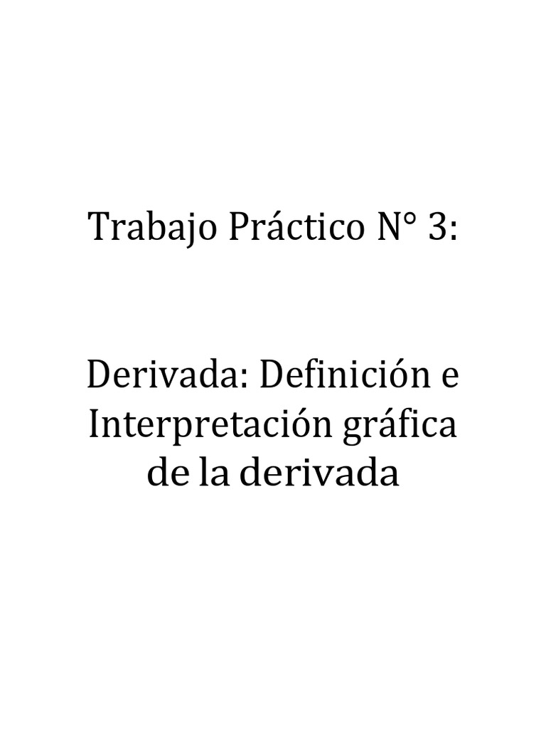 TP Derivadas | PDF | Derivado | Calculo diferencial