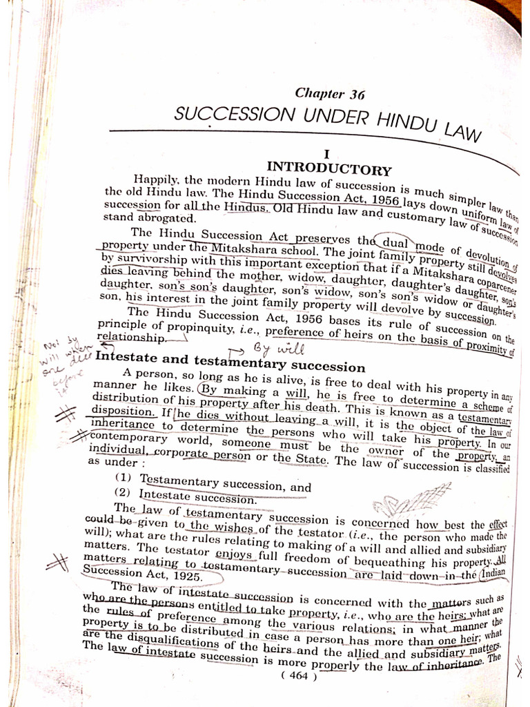 Notes For Succession - Hindu and Muslim Law | PDF
