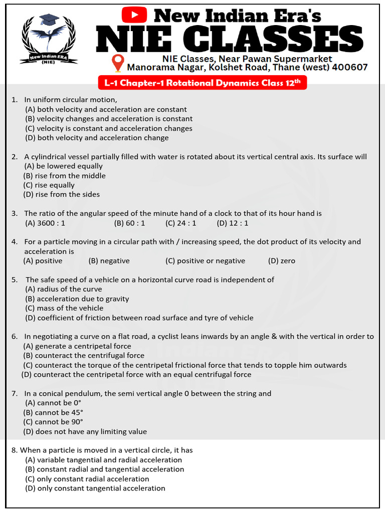 L-1 Chapter-1 Rotational Dynamics Class 12th - 55775846 - 2025 - 03!25!13 - 48 | PDF | Rotation ...