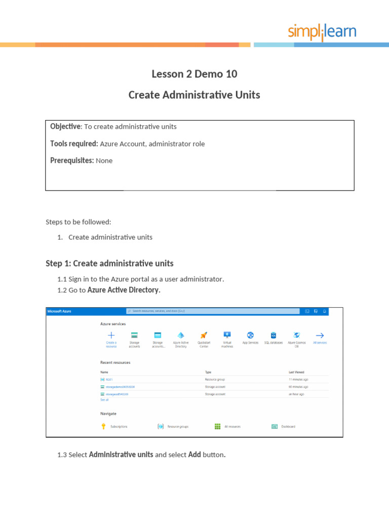 Create Azure Administrative Units Guide | PDF