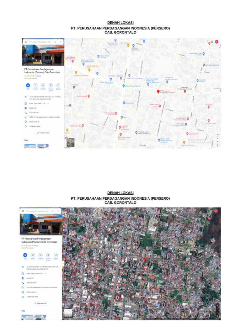 Denah Lokasi Pt. Ppi Gto | PDF