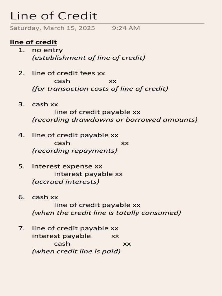 Line of Credit | PDF