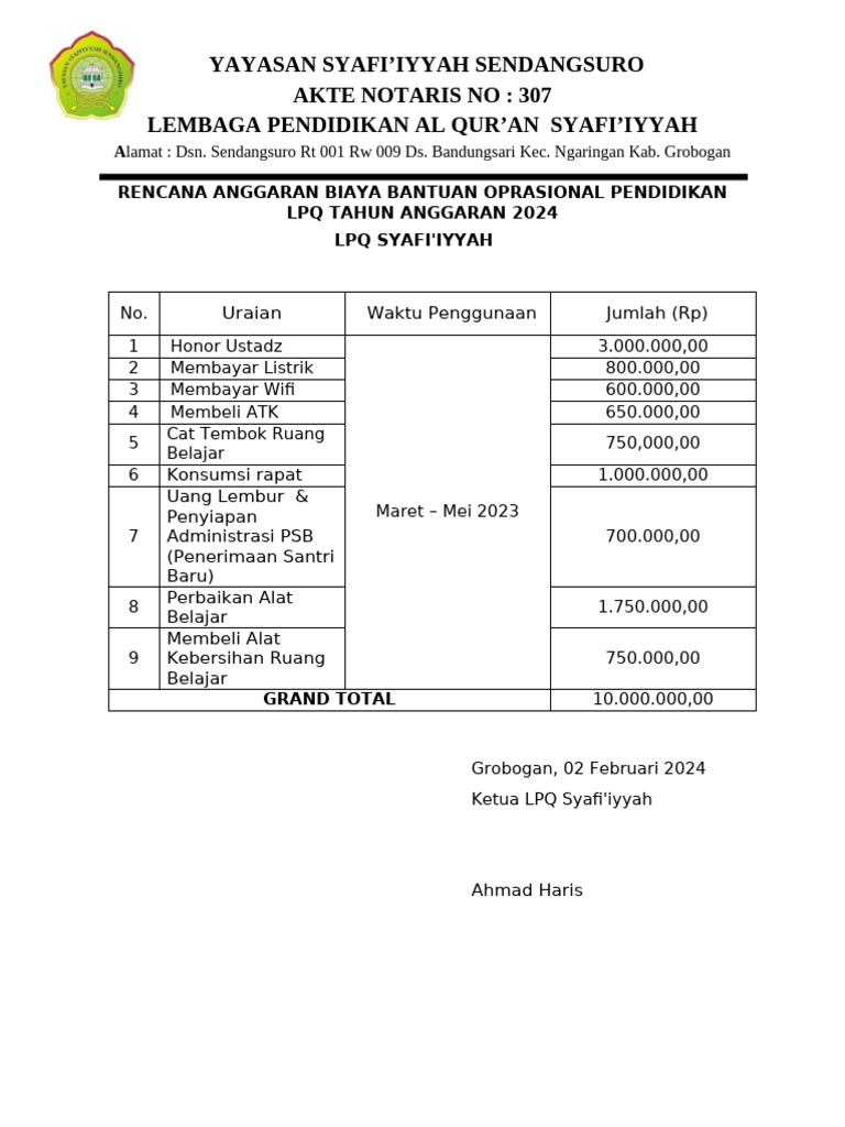 Format 2 Contoh Rencana Anggaran Biaya_Akoenk _97 | PDF