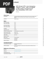 APC SRT8KXLI UPS Datasheet | PDF | Electrical Engineering | Electronics